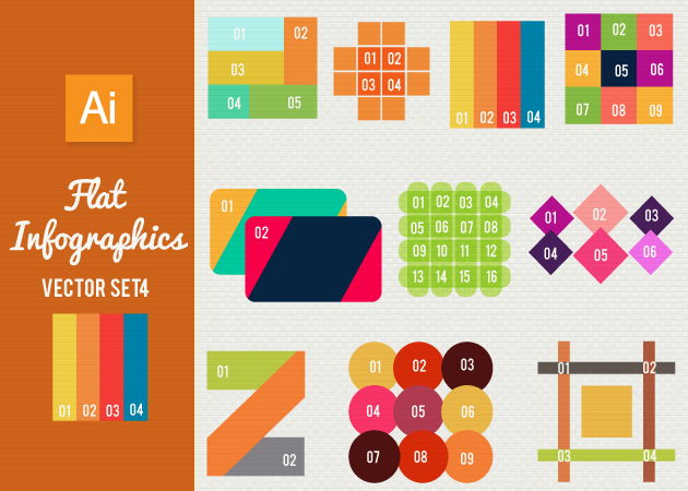 Flat Infographics Set 4 - Designious